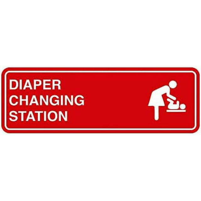 standard diapers changing station sign (red) - small - Walmart.com