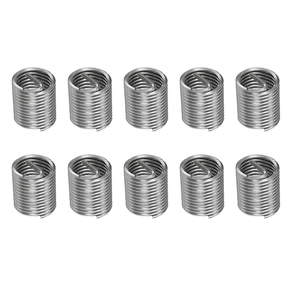 10 Pcs 304 Stainless Steel Metric M16x2.0x2D Wire Thread Inserts Steel ...