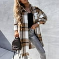 Fanxing Clearance Deals Women's Flannel Trench Coats Plaid Shacket ...