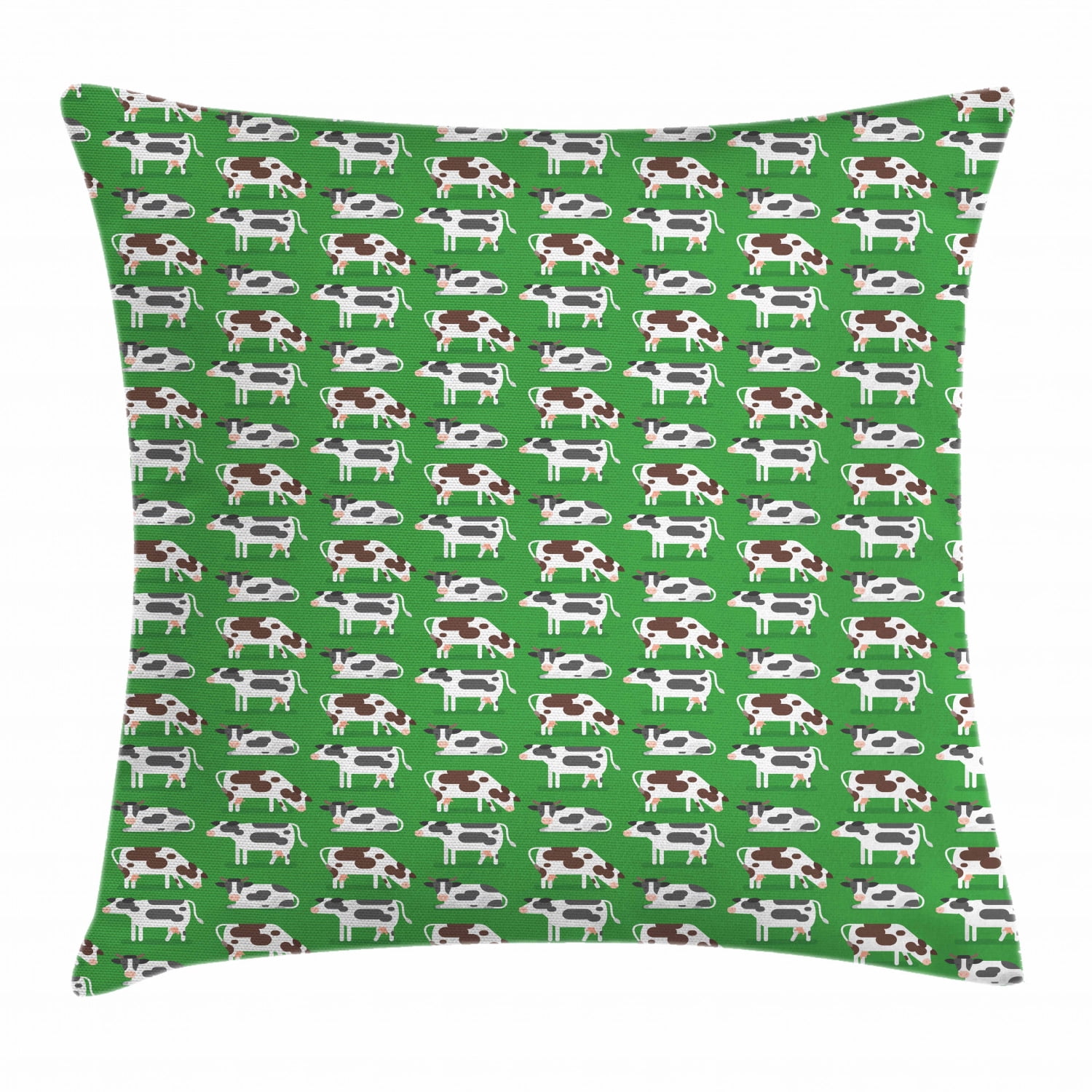 Cattle Throw Pillow Cushion Cover, Pattern with Graphic Image of ...