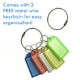 50 Pack Tough Plastic Key Tags with Split Ring Label Window, Coded ID ...