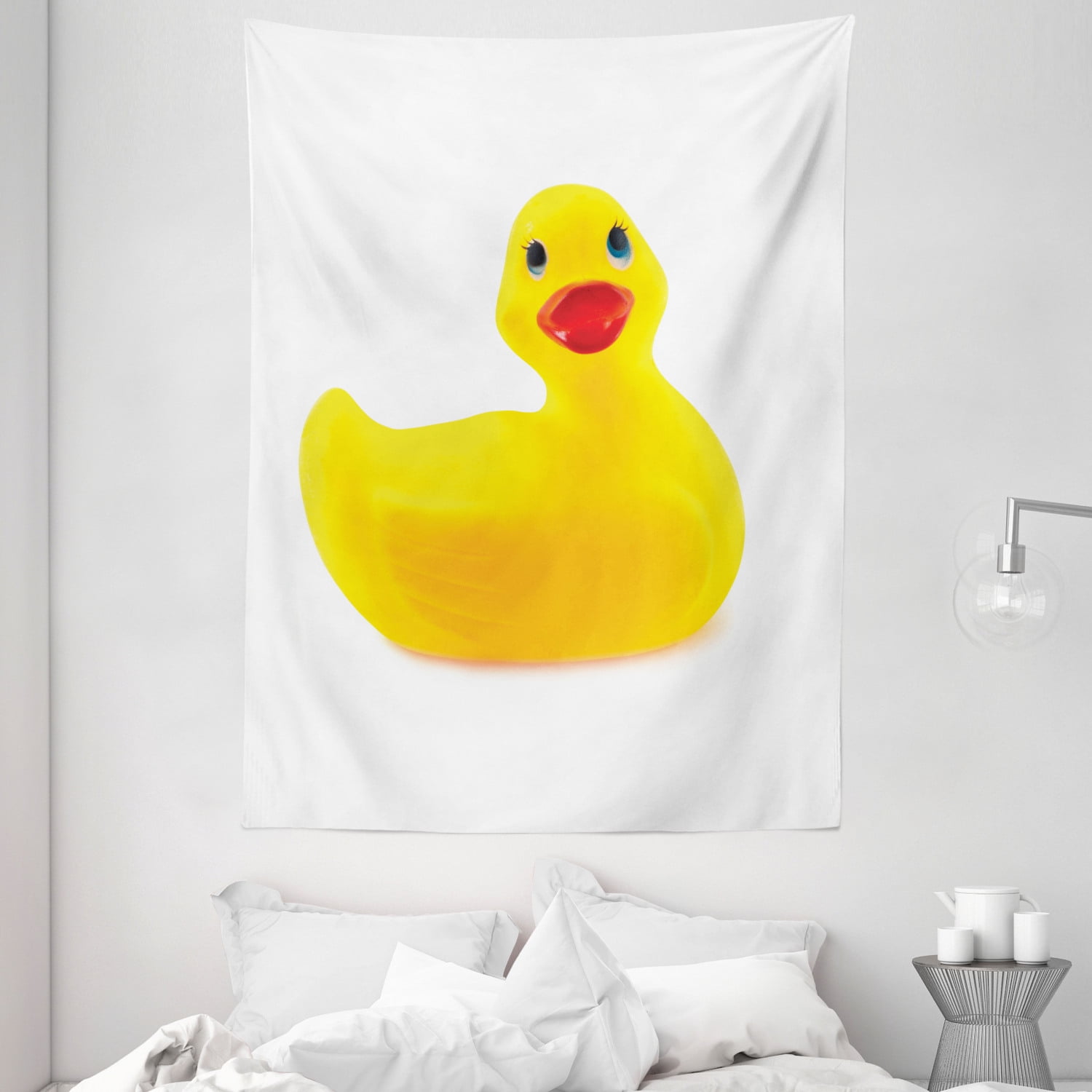 Rubber Duck Tapestry, Yellow Squeak Ducky Toy Fun Bubble Bath Animal ...