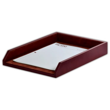 Black Bonded Leather Double Letter Trays - Walmart.com