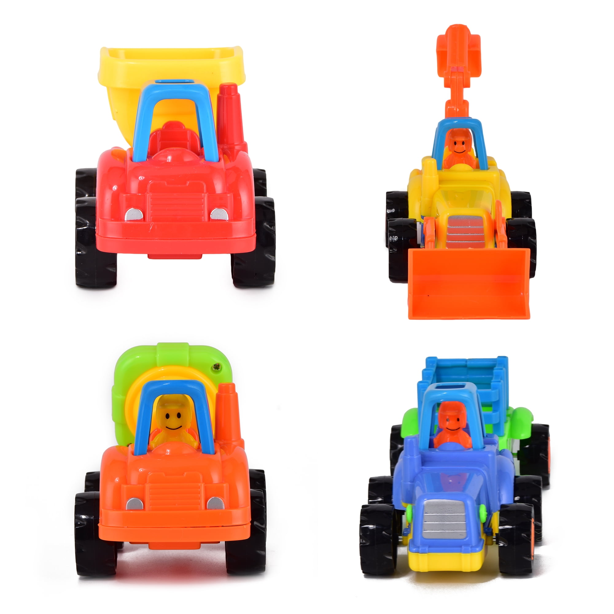 4 Pack Friction Powered Cars Set, Educational Vehicles Toy Gifts for ...