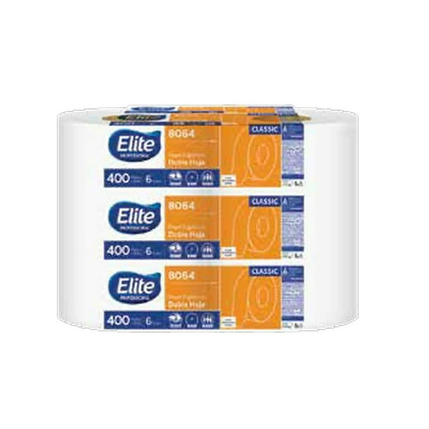 Paquete con 6 Rollos de 400 Mts Cada Uno Papel Higienico Doble Hoja Elite 38067 | Bodega Aurrera ...