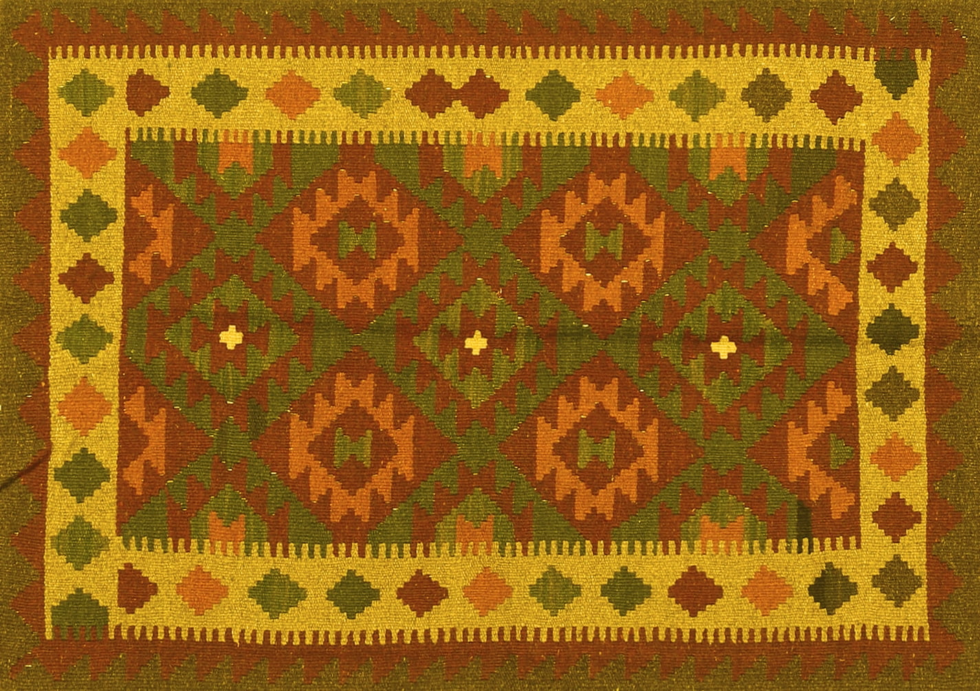 Ahgly Company Indoor Rectangle Southwestern Yellow Country Area Rugs, 2 ...