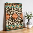 Aztec Style Canvas Wall Art for Living Room, Brown Southwestern Leopard ...
