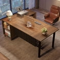 Tribesigns L-Shaped Executive Desk, 63" Office Desk with Storage ...