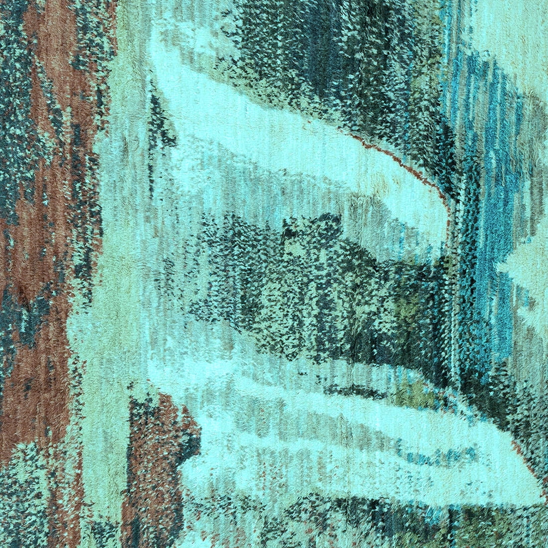 Ahgly Company Indoor Square Abstract Light Blue Modern Area Rugs, 7 ...