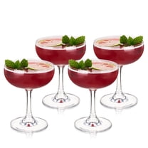 True Martini Glasses, 7 oz Stemmed Coupe Glasses, Set of 4, Dishwasher ...