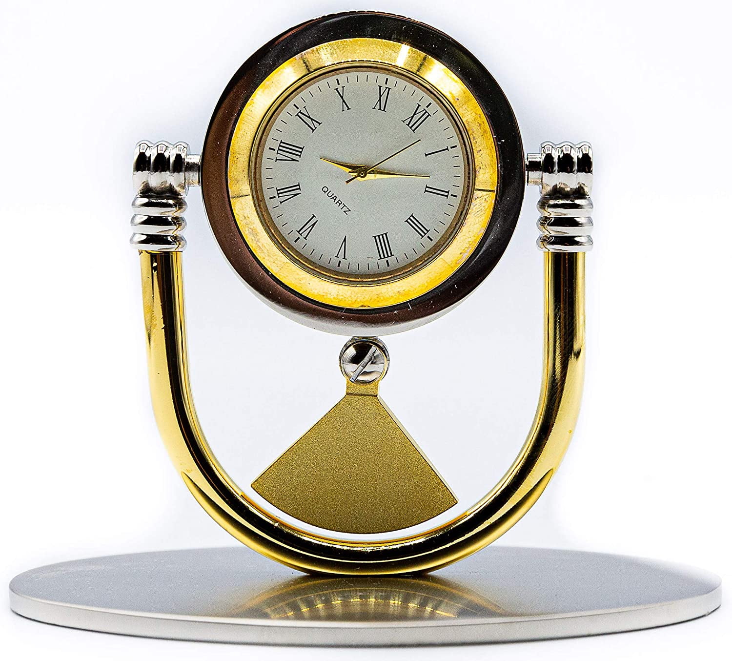 Retro Chrome-Plated Table Desk Vintage Swinging Clock - Walmart.com
