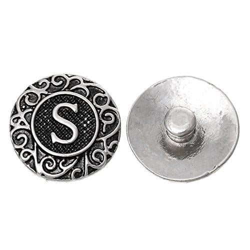 Alphabet Letter S Chunk Snap Button Pendant Fits Snaps Chunk Bracelet ...