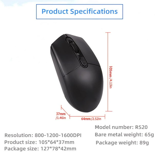 R520 Wireless Mouse 4 Keys Desktop Mice ABS Ergonomic Mice 2.4GHz Mouse ...
