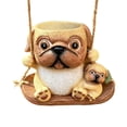 Cute Pug Hanging Planter, Resin Dog Pot with Puppy, Hand‑Painted Mini ...