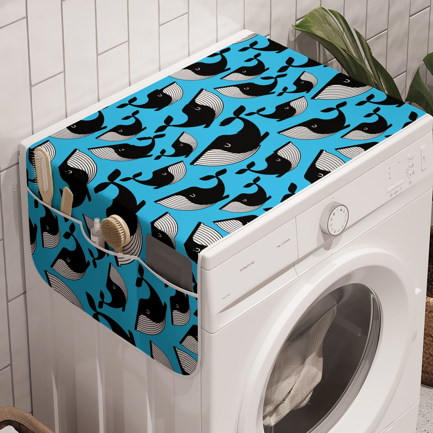 Animal Washing Machine Organizer, Cartoon Illustration of Whales ...