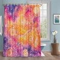 Abstract Cosmos Shower Curtain Set with Hooks, Clouds Star Pink Orange ...