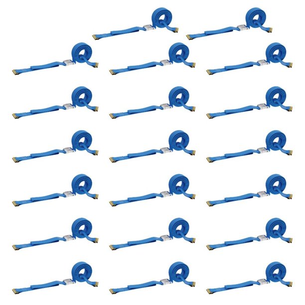 "TWENTY 2"" x 20' E Track Cam Straps, Durable Cam Buckle Strap Cargo TieDowns, Heavy Duty Blue ...