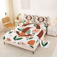 Catabedysis Boho Floral Letter Print Bed Sheets,Brown Monogrammed O ...