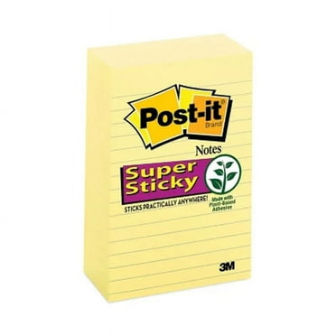 Post-it® Super Sticky Notes, 3 in x 3 in, Canary Yellow, 24 Pads/Pack ...