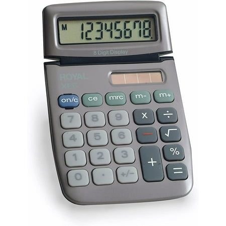 Royal Machines XE6 8 Digit Tiltable Display Calculator with Solar and y ...