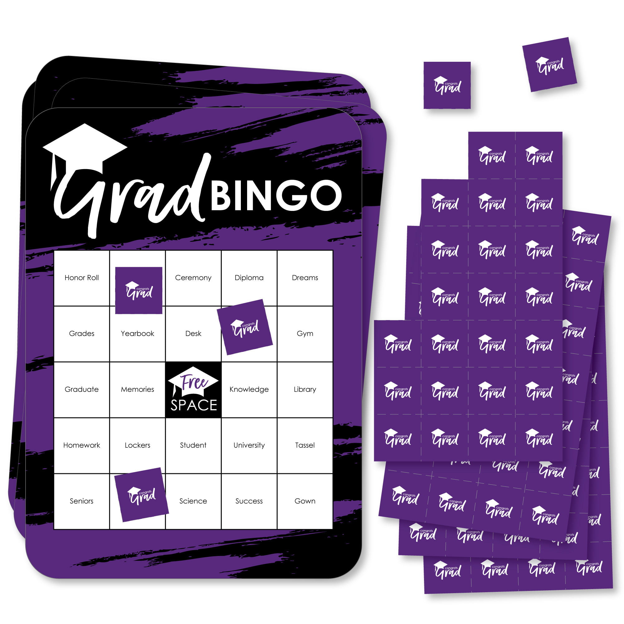Big Dot of Happiness Purple Grad - Best is Yet to Come - Bingo Cards ...