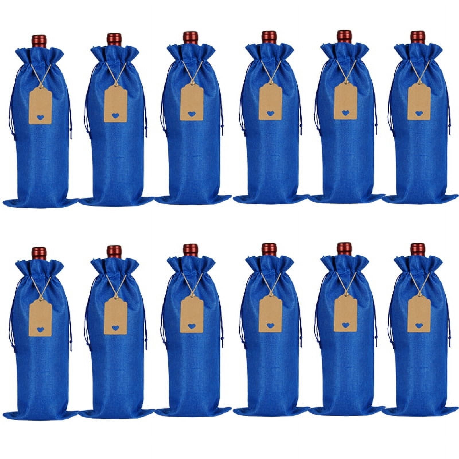 Zhuge 12 bolsas de regalo de vino con cordón, 13,78 × 5,9 pulgadas, reutilizables, para envolver ...