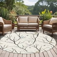 Branch Flower 5FT Round Area Rugs for Living Room Bee Bird Bud Retro ...