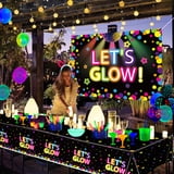 4 Pack Glow Party Tablecloth Supplies - Glow Neon Plastic Birthday ...