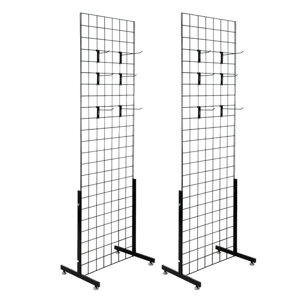 Bonnlo 6' x 2' Wire Grid Panel Tower with T-Base Floorstanding, Wire ...