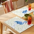 Blue Flamingo Placemats Set of 8 Sage Green Polka Dots Tropical Modern ...