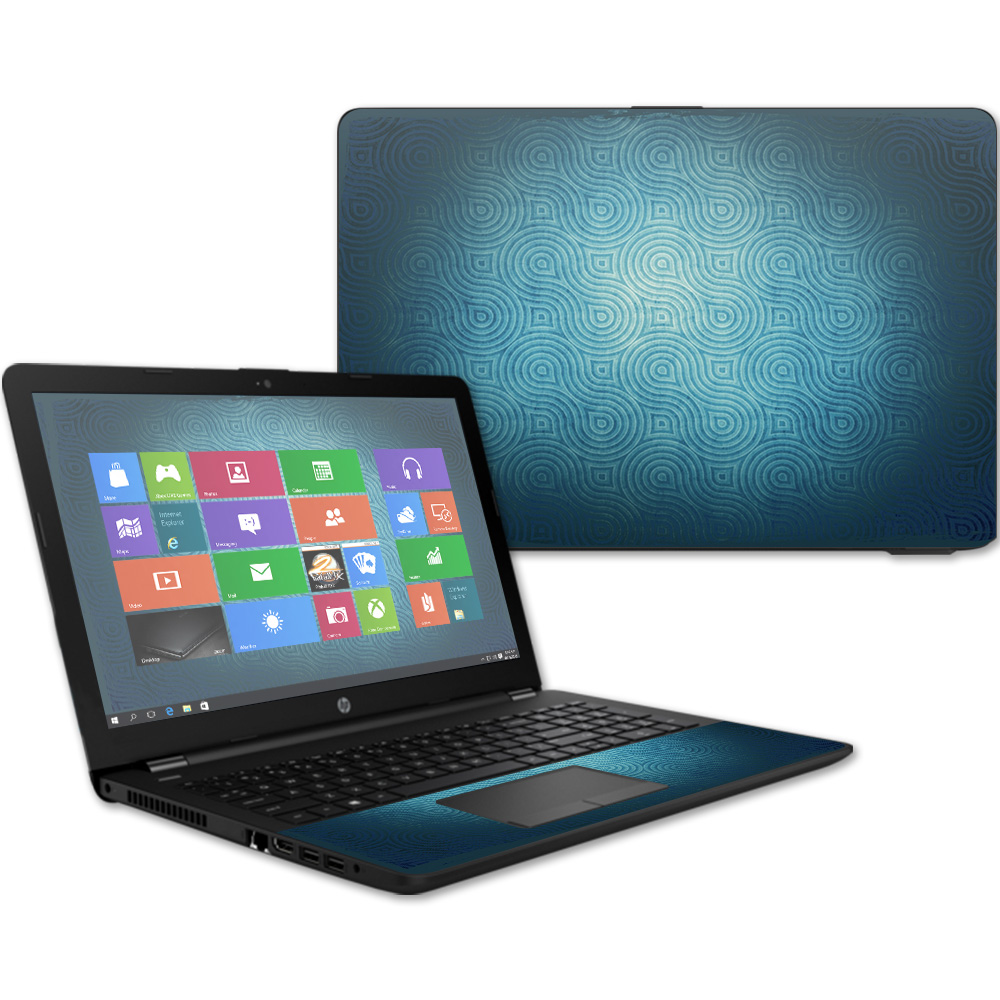 Skin Decal Wrap Compatible With HP 15t Laptop 15.6" (2017) Blue Swirls ...