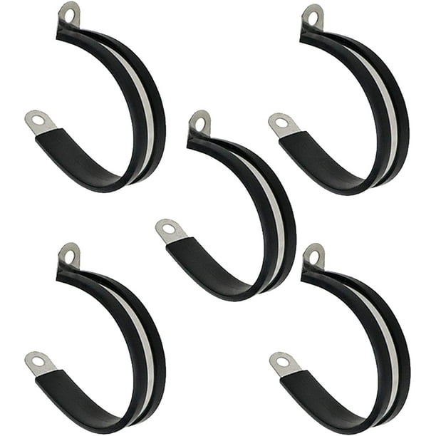 5 Pcs Φ50mm Rubber Cushioned Insulated Clamps, 304 Stainless Steel R ...