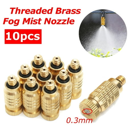 10pcs Threaded Brass Fog Mist Nozzle Misting Fogging Spray Sprinkler ...