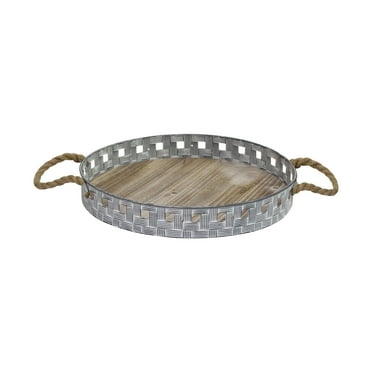 ROUND GALVANIZED METAL TRAY DUO - Walmart.com