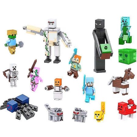 Minecraft Compatible Lego Minifigure Set-16 Minifigures (old Style ...