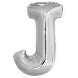 Foil Big Letter Balloon, J, 34 in, Silver, 1ct - Walmart.com