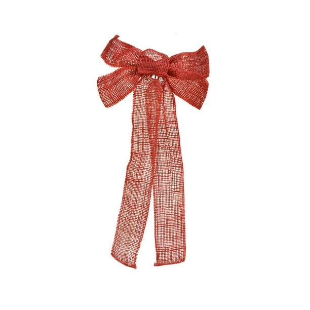 Burlap Jute Bow Christmas Ribbon, Red, 2-1/2-Inch - Walmart.com ...