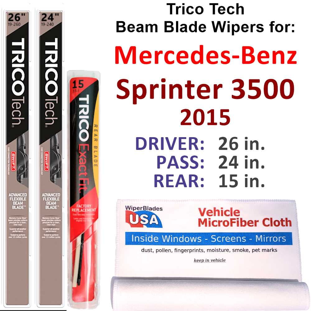 2015 Mercedes-Benz Sprinter 3500 Beam Blade Wipers (Set of 3) w/Rear ...