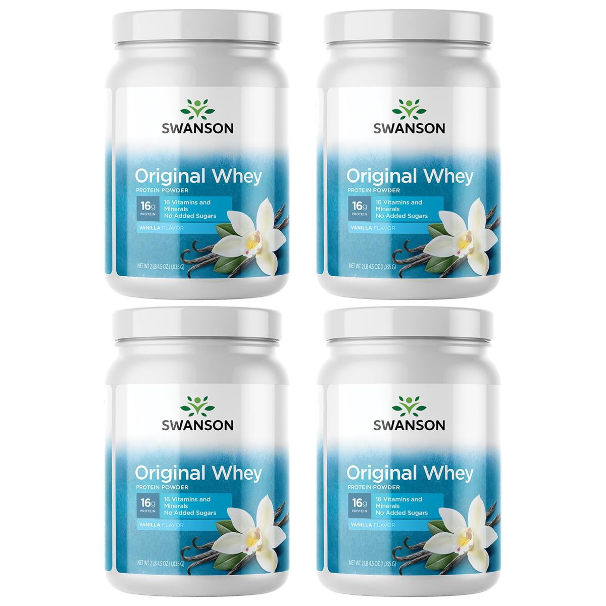Swanson Original Whey Protein Powder - Vanilla 2 lb 4.5 oz Pwdr 4 Pack ...