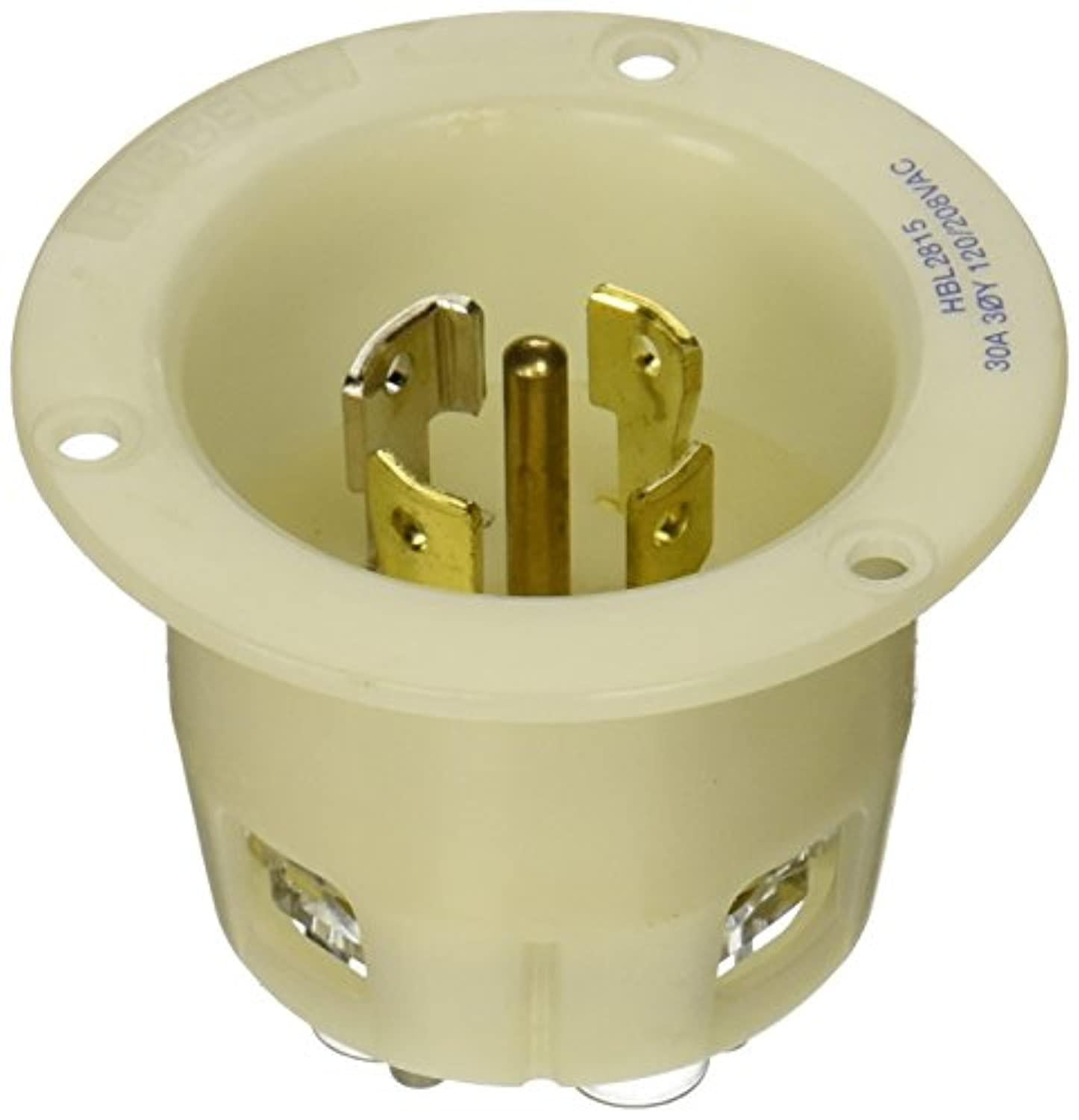 hubbell hbl2815 ac flanged inlet nema l21-30 male white - Walmart.com