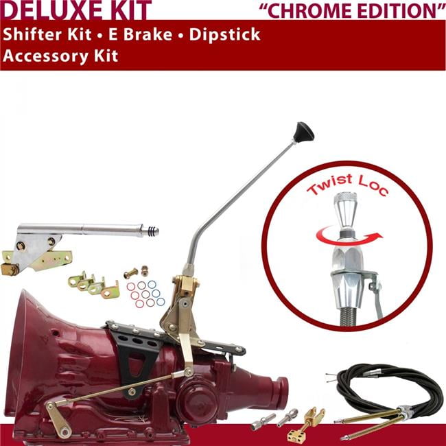 American Shifter TH400 Shifter Kit Chrome 12 in. E Brake Cable Dipstick ...