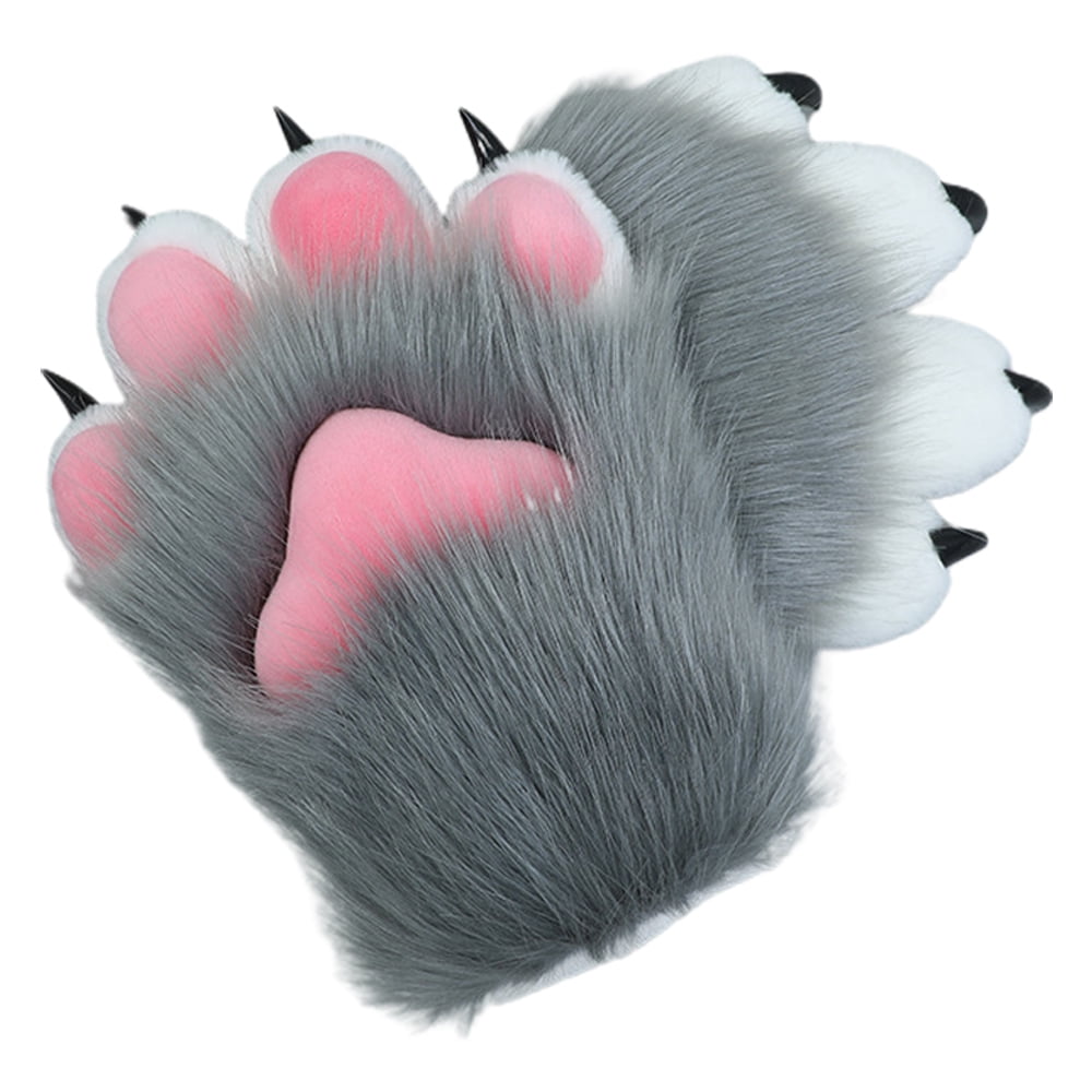 1Pair Animal Claw Glove Paw Mitts Winter Furry Hand Paw Mitt Werewolf ...