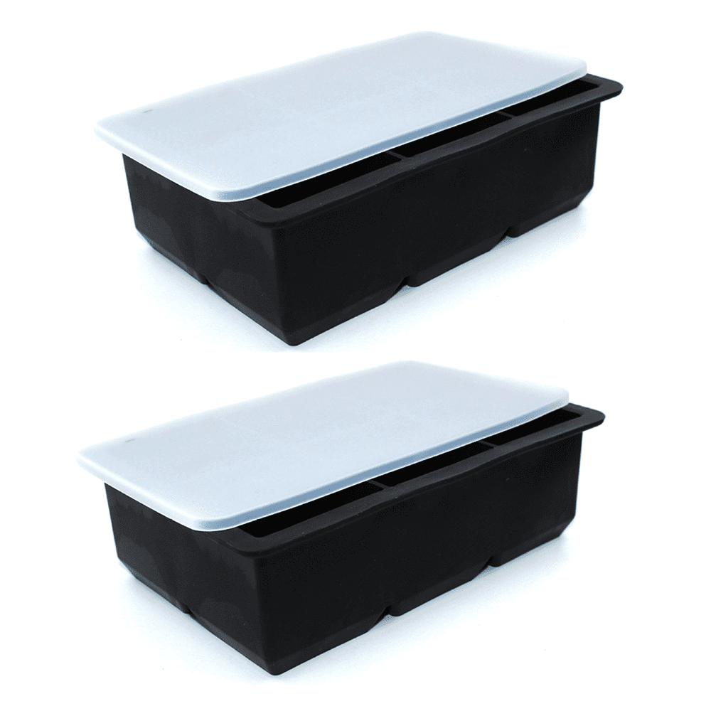 Ice Cube Trays with Lids Large Size Silicone Square Ice Cube Molds for ...