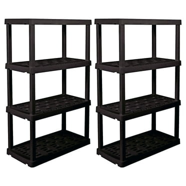 CX Black & Yellow, 5-Tier Heavy Duty Plastic Storage Shelving Unit ...