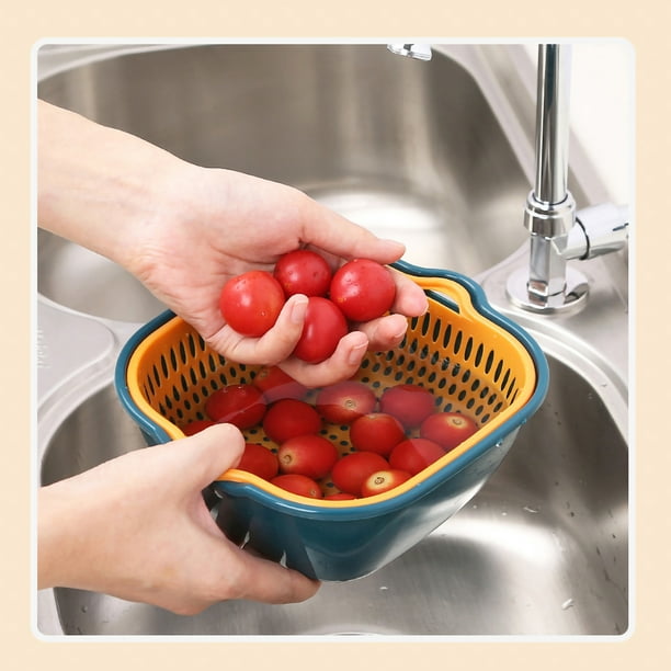 Washing Strainers,Vegetable Washing Basket Double Fruit Strainer Basket ...