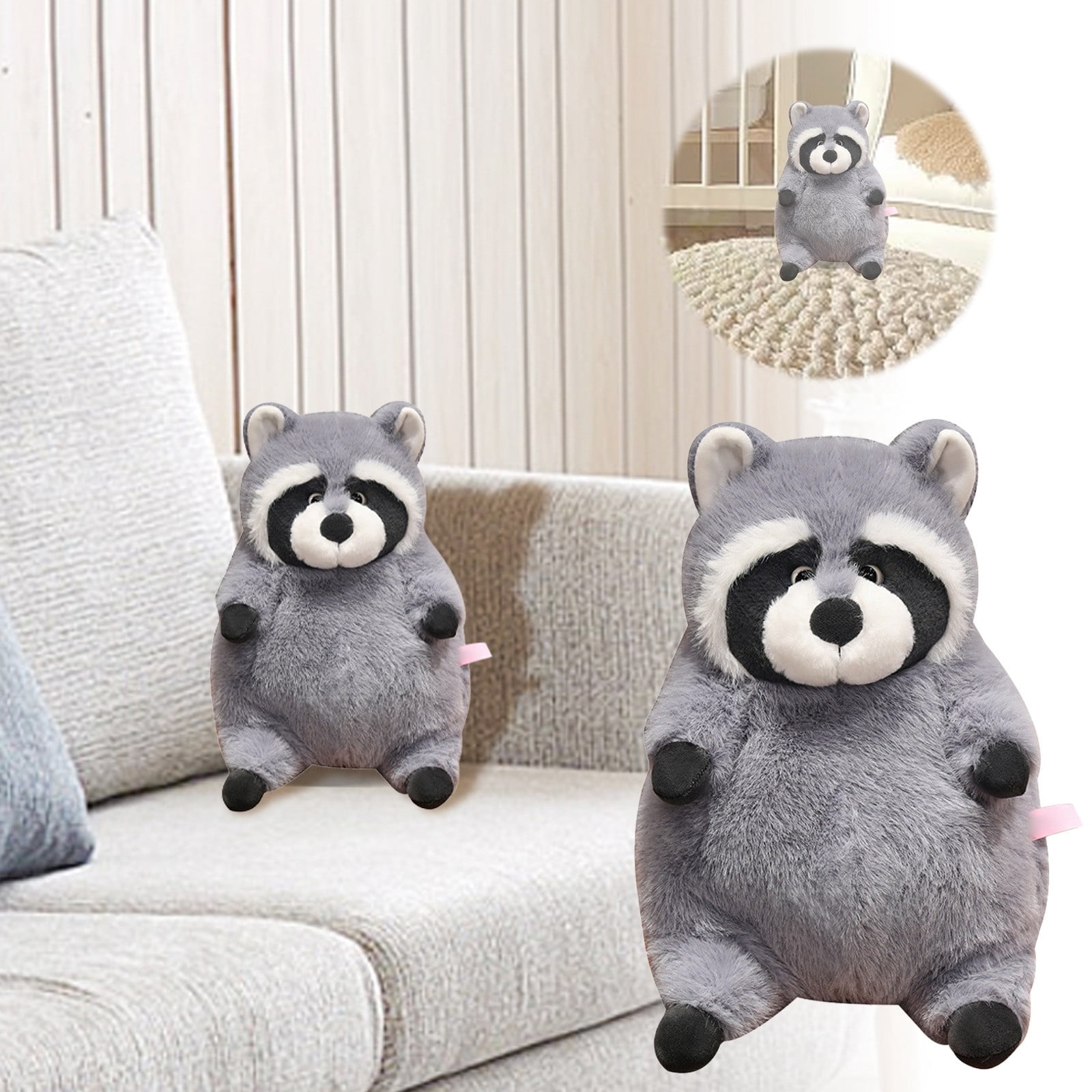 Cuddly Raccoon Toy， Muñeco de peluche animal con cola suave Peluches ...