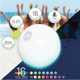 "Waterproof LED Light Up Beach Ball Toy - 16"" Glow in Dark Pool Games ...
