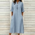 XFeng.Women's V Neck Flutter Short Sleeve Loose A-Line Midi Dress ...