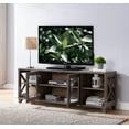 DUOSONG Home 60" Tv Stand With Four Side Shelves And Transparent Center ...