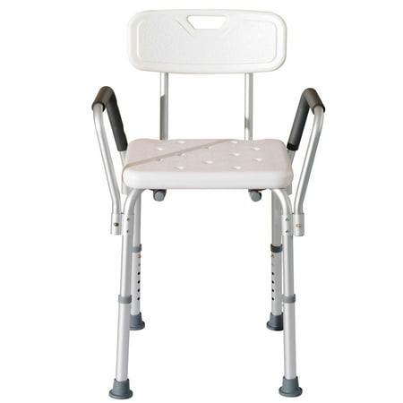 Adjustable Shower Chair Bathtub Bench Bath Seat with Arms and Backrest ...